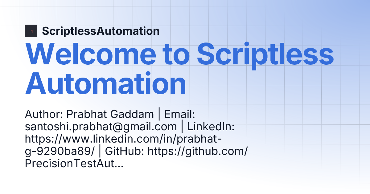 Welcome To Scriptless Automation Scriptlessautomation